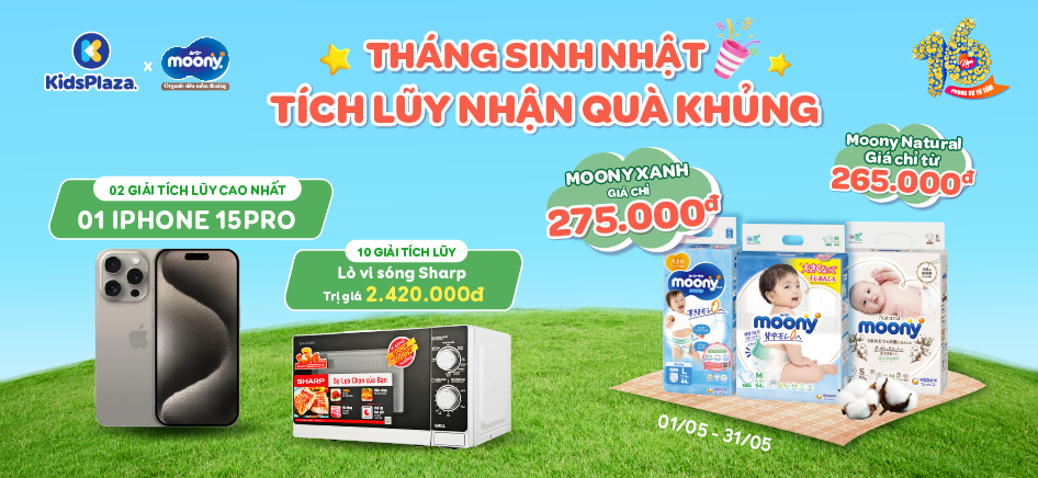Tã bỉm Moony khuyến mại T5/2024 - Kids Plaza