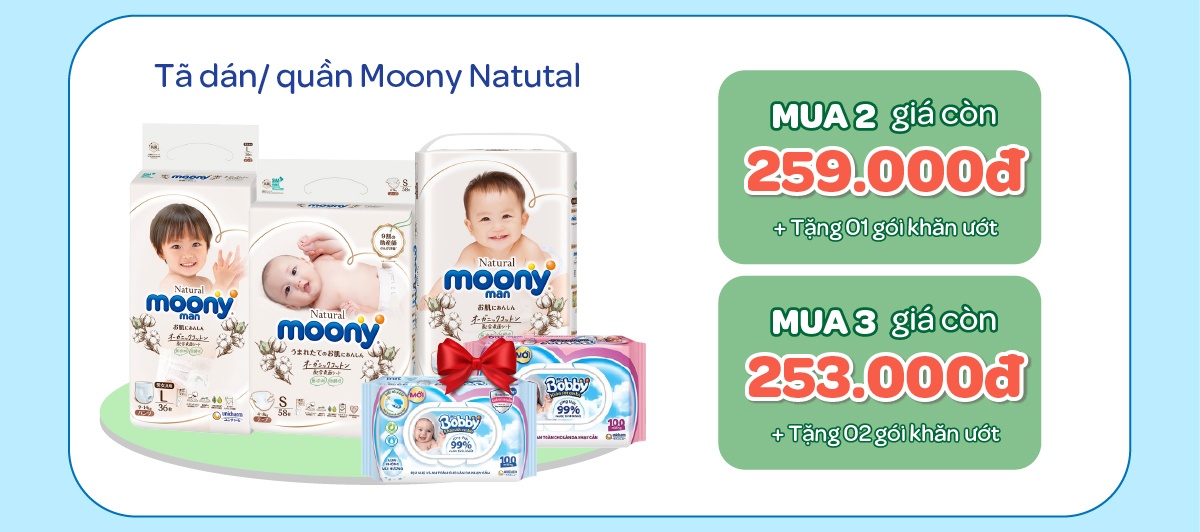 Tã bỉm Moony khuyến mại T8/2025 - KidsPlaza