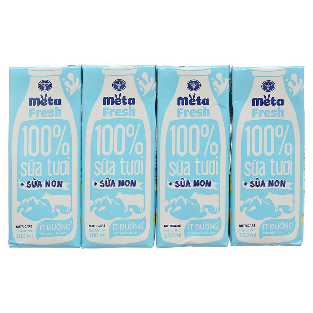 Sữa tươi ít đường Nutricare MetaFresh 4x180ml - KidsPlaza