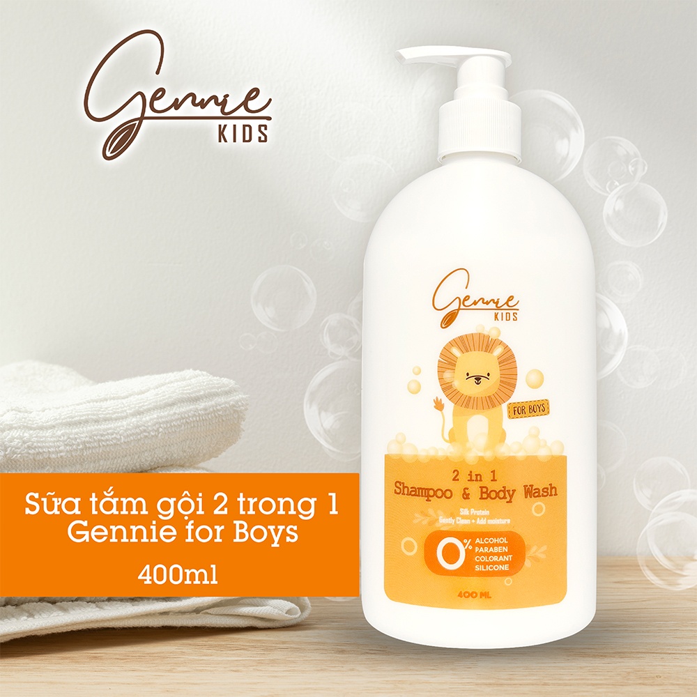 Tắm gội Gennie Baby 2in1 For Boys 400ml - Kids Plaza