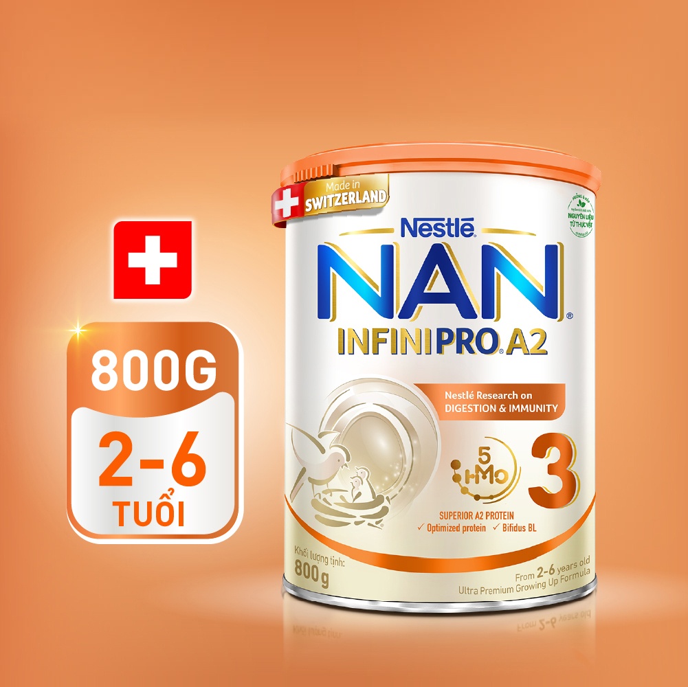 Sữa Nan InfiniPro A2 số 3 800g cho bé 2-6 tuổi - Kids Plaza